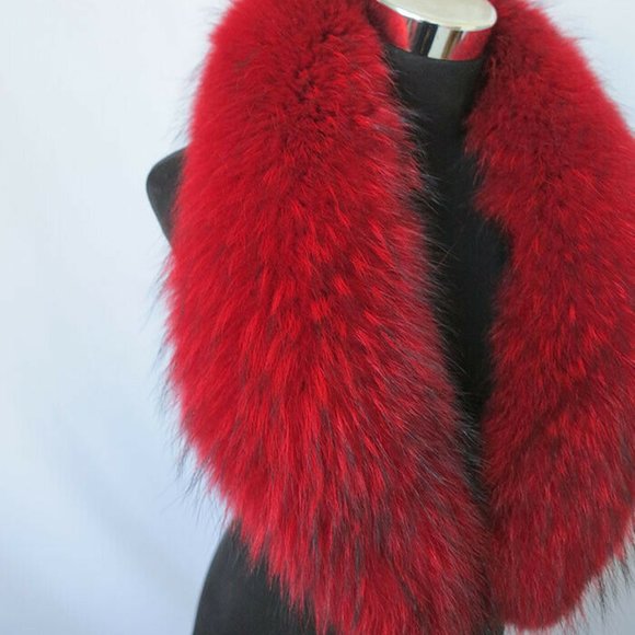 Accessories | New Real Fur Red Wsome Black Tips Approx 15cm Lined On ...